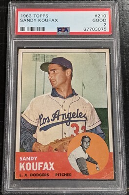 1963 Topps Sandy Koufax PSA 2 GOOD GORGEOUS Centered! Dodgers #210 | eBay