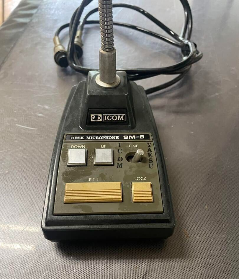 ICOM SM-8 Multi-Function Desk Microphone Ham Radio LEVEL adjustment ...