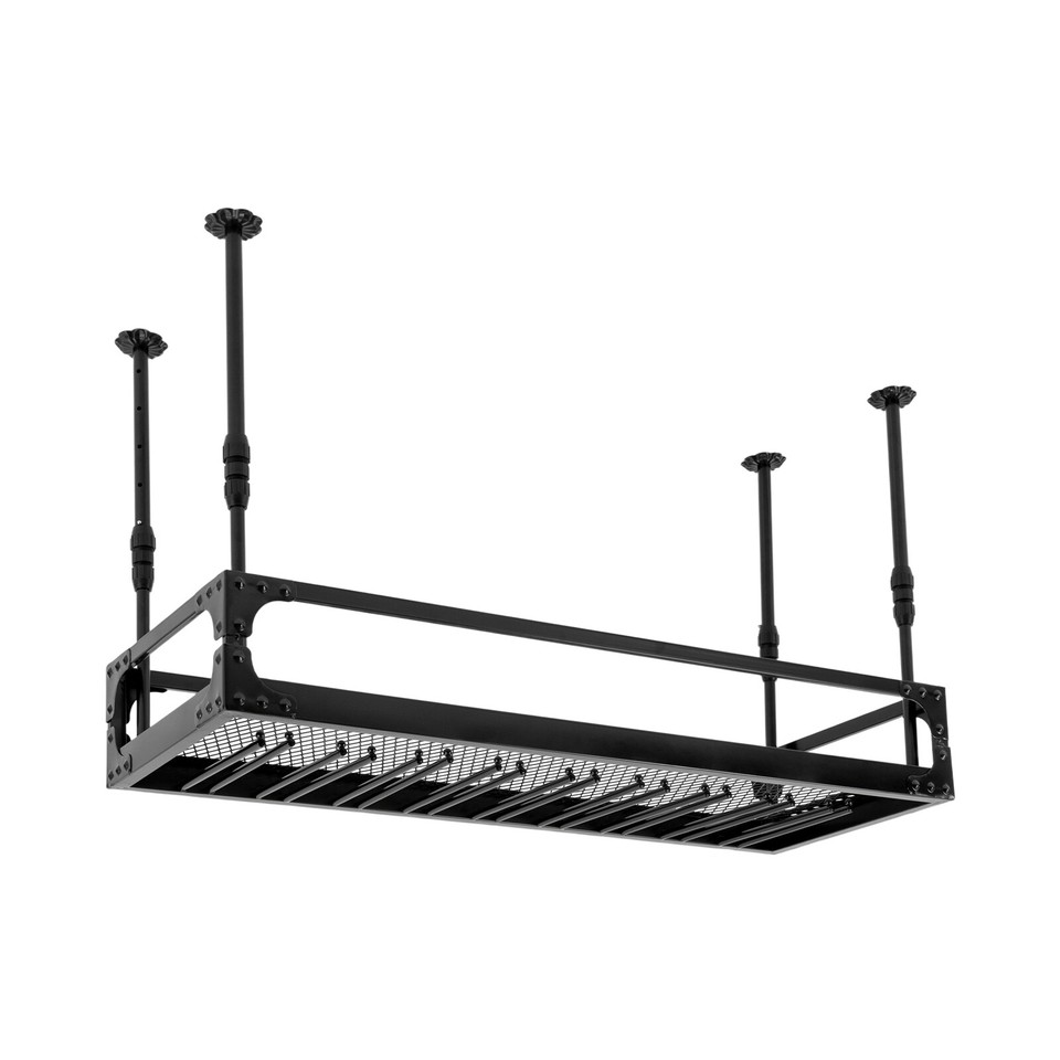 Industrial Vintage Bar Floating Shelf Black Ceiling Mounted Wine Bottle ...