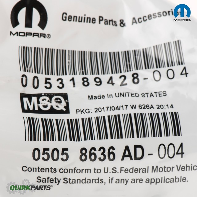 NOS OEM Genuine Mopar Bodyside Aperture Exhauster 5058636AD for sale ...