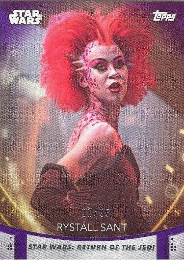 2 Women Of Star Wars 19 & 70 Rystall Sant PURPLE Parallel Card 21/25 ...