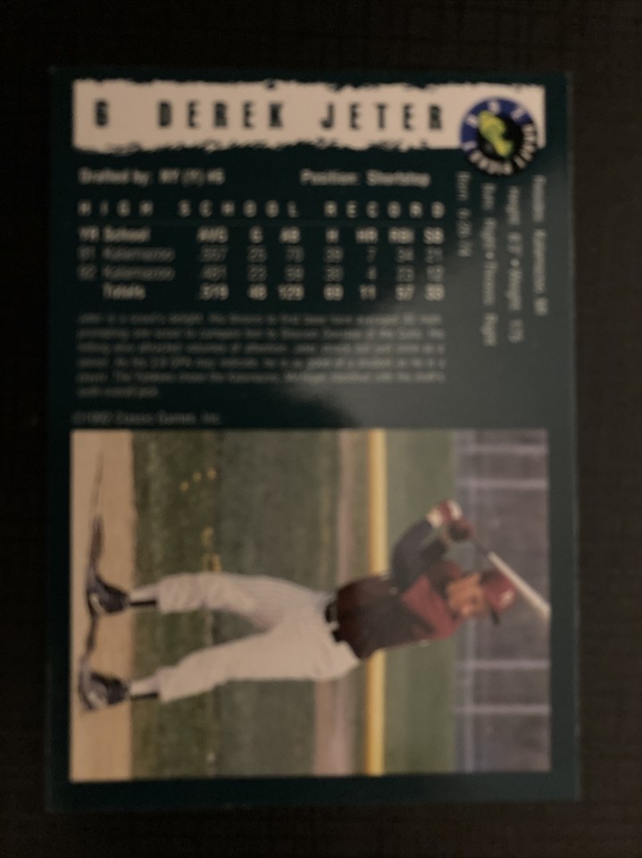 Derek Jeter 1992 Classic Draft Picks Rookie Card #6 (1664) | eBay