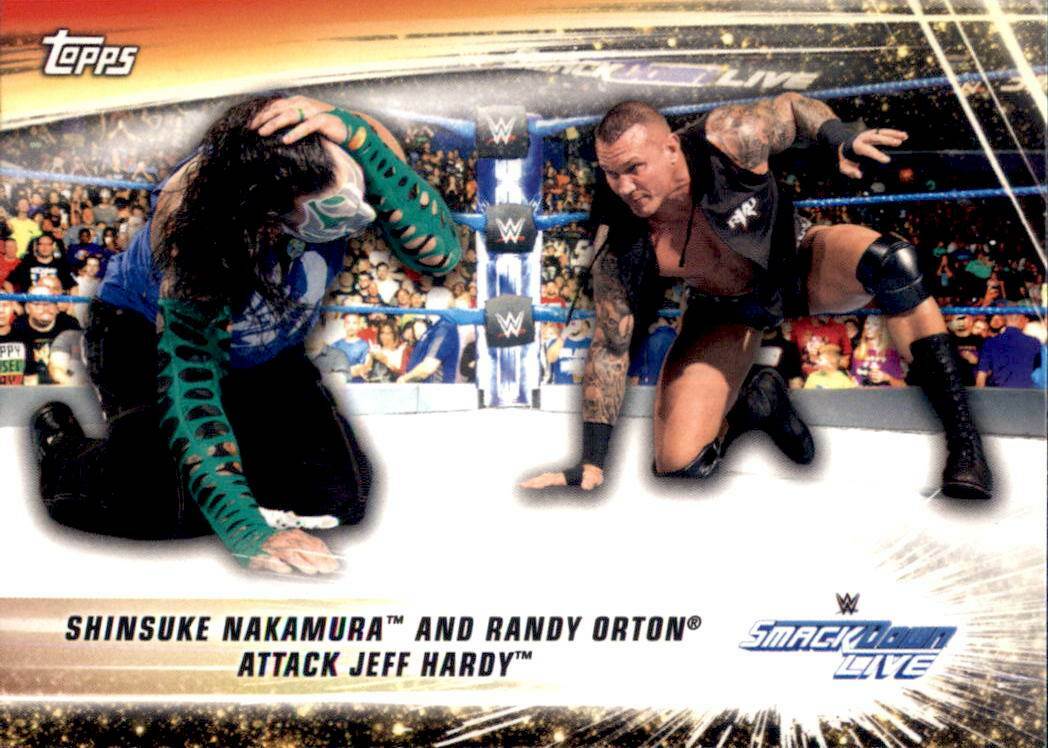 2019 Topps WWE Summerslam #89 Shinsuke Nakamura & Randy Orton Attack ...