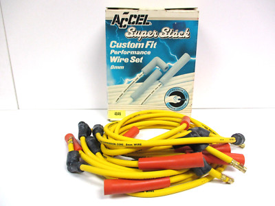 ACCEL 4046 - YELLOW CUSTOM FIT 8MM PERFORMANCE SPARK PLUG WIRE SET FORD ...