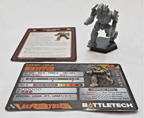 Battletech Griffin Mech + Alpha Strike Cards Kell Hounds Striker Lance ...