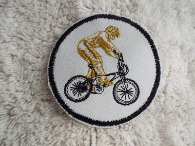 Gold BMX Bike Rider 3" Embroidery Iron-on Patch (E9) | eBay