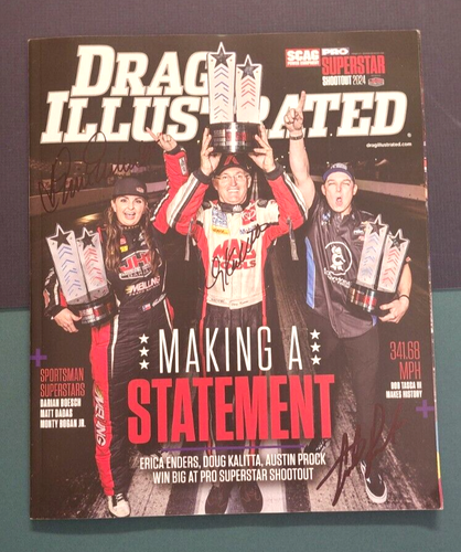 ERICA ENDERS DOUG KALITTA AUSTIN PROCK NHRA Autographed MAGAZINE COVER ...