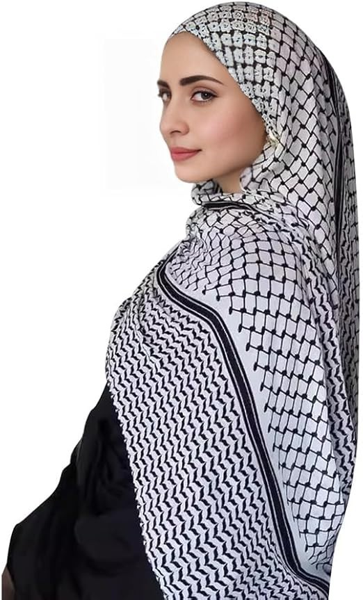 Palestinian Keffiyeh Shemagh Hijab Scarf, Muslim Women Kuffiyeh Arab ...