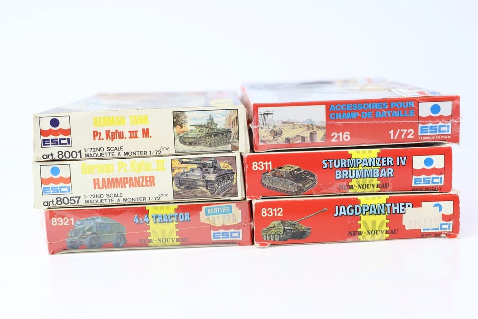 Esci 1:72 Scale Selection of Military Vehicle Kits & Accessory Pack x6 ...