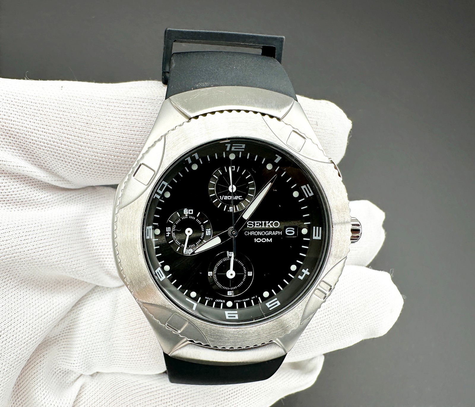 Seiko 7T92-0AX0 Quartz Chronograph Watch 2002 Japan M… - Gem