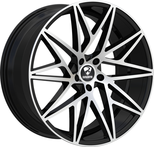 (Set-4) Ravetti M5 20x8.5 5X112 35mm Black Machined Wheels Rims 20 Inch ...
