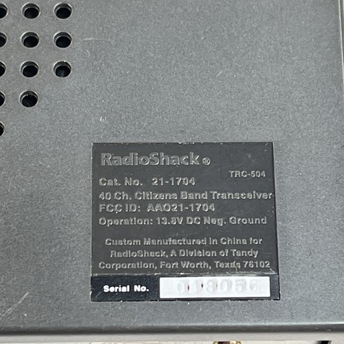 Vintage Radio Shack TRC-504 CB Transceiver 40-Channels, 21-1704 Tested ...