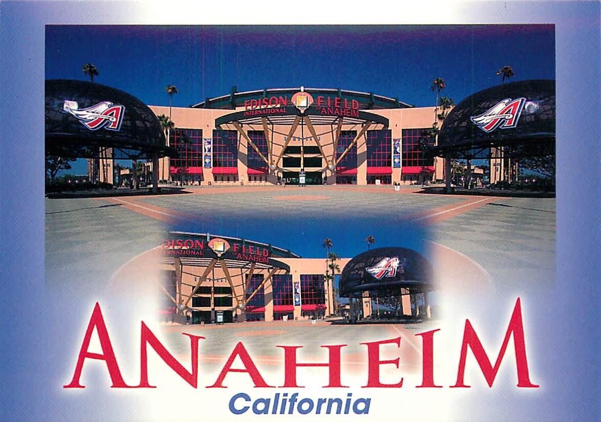 Postcard Edison Field, Anaheim Angels Baseball Stadium, Anaheim ...