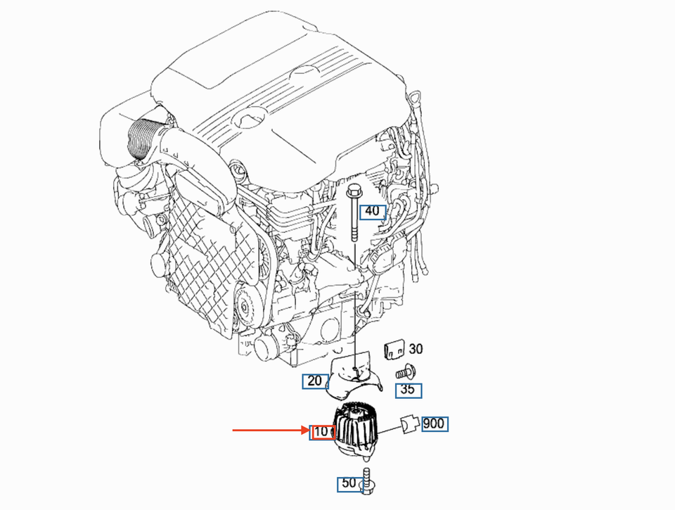 MERCEDES-BENZ CLS C218 PARTE DELANTERA DERECHA DEL MOTOR DE MONTAJE ...