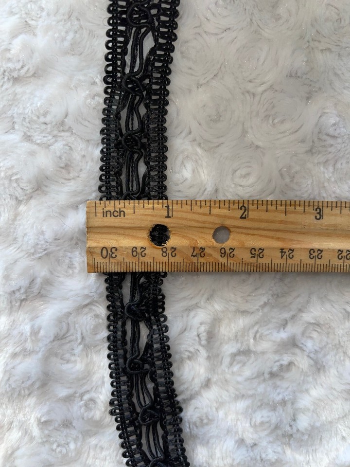 5 yards black lattice open weave GIMP non stretch sewing upholstery ...