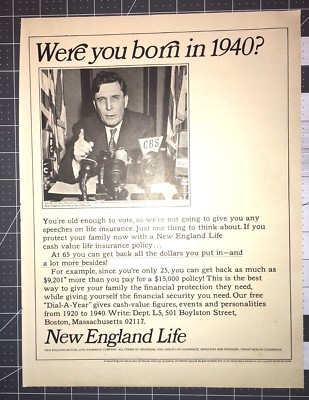 Life Magazine Ad NEW ENGLAND LIFE Were you born in 1940? 1965 AD | eBay