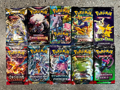 Pokémon TCG Booster Pack Variety Bundle - 10 Packs - Genuine Factory ...