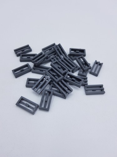 LEGO LOT 30 X RADIATOR GRILLE 1X2 DARK STONE GREY REF 2412 / 4210631 ...