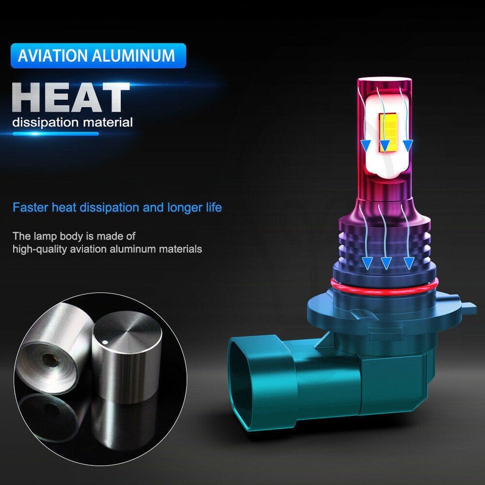 9005 H11 LED Headlight Super Bright Bulbs Kit 8000K White 330000LM High ...