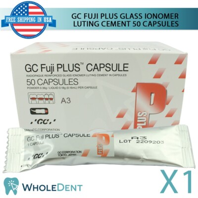GC Dental Fuji Plus Glass Luting Permanent Cement Powder Liquid Set ...