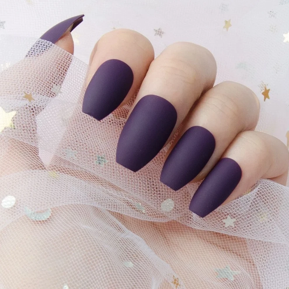 Purple Matte Nails