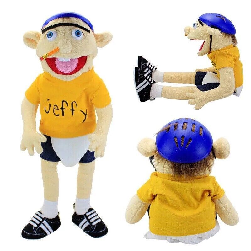 58cm Jeffy Plush Toy Cosplay Jeffy Hat Hand Puppet Game Stuffed Doll ...