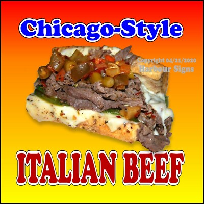 Chicago Style Italian Beef DECAL Sandwich Food Concession Market Fair ...