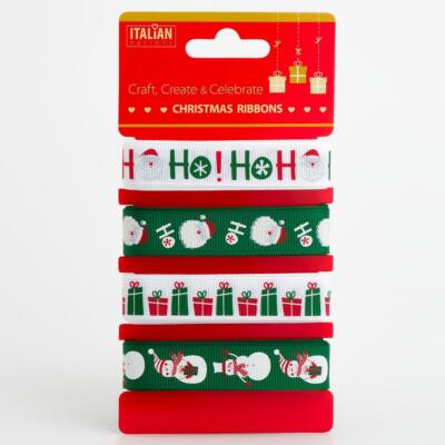 Grosgrain Christmas Ribbon Multipack 2m Lengths, 4 Designs Crafting ...