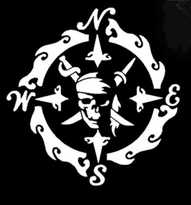 COMPASS SKULL Vinyl Decal -Sticker for SUV Jeep Car Truck Bumper Wall ...