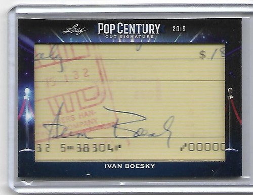 IVAN BOESKY 2019 Pop Century Cut Signatures CELEBRITY CUT 1975 AUTO SP ...