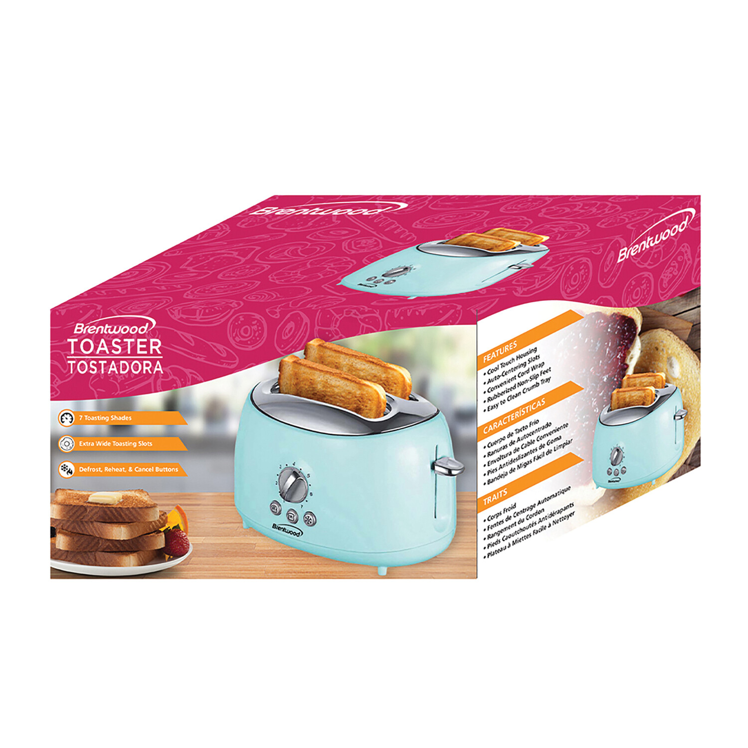 Cool-Touch 2-Slice Retro Toaster with Extra-Wide Slots (Blue ...