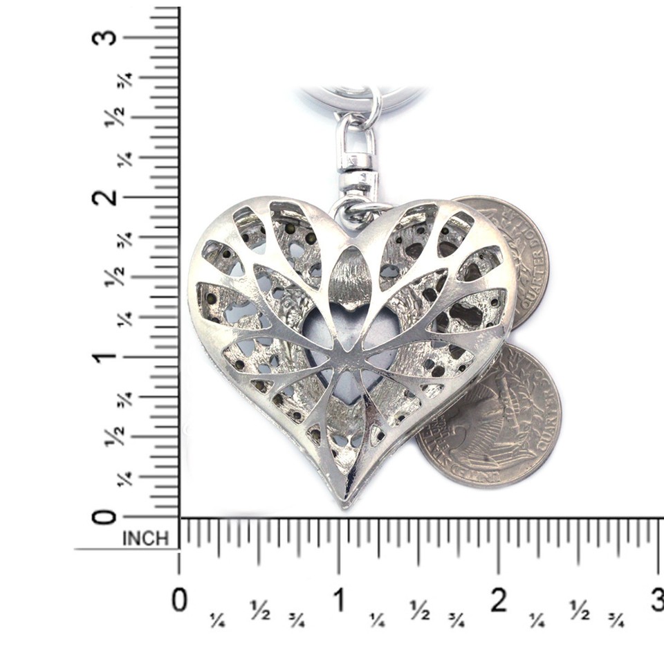 Clear Crystal Heart Charm Key Chain Ring Mother's Day Christmas ...