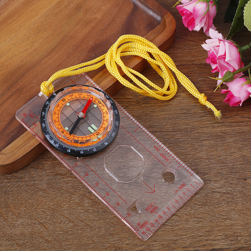 1PC Camping Compass Outdoor Portable Hiking Camping Ruler Map Magnifier ...