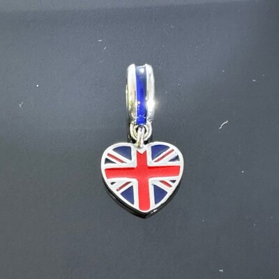Pandora Great Britain UK Flag Travel Dangle Charm All Silver 925 Ale ...