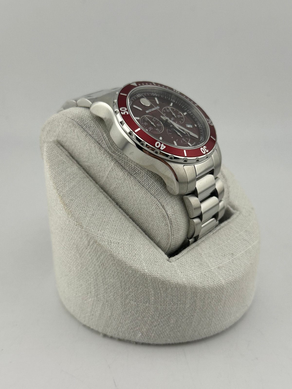 Movado Series 800 Red Dial & Bezel Quartz Chrono Watch 2600194 Brand ...