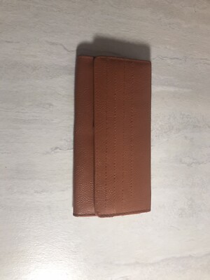 Hato Hasi Snap Button Brown Faux Leather Wallet New with Tag | eBay