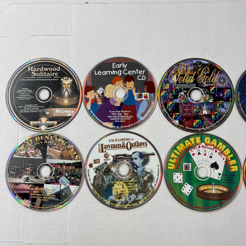 Rare Vintage CD-ROM Games/Apps/Fonts/Images/Software/Etc from Box Set ...
