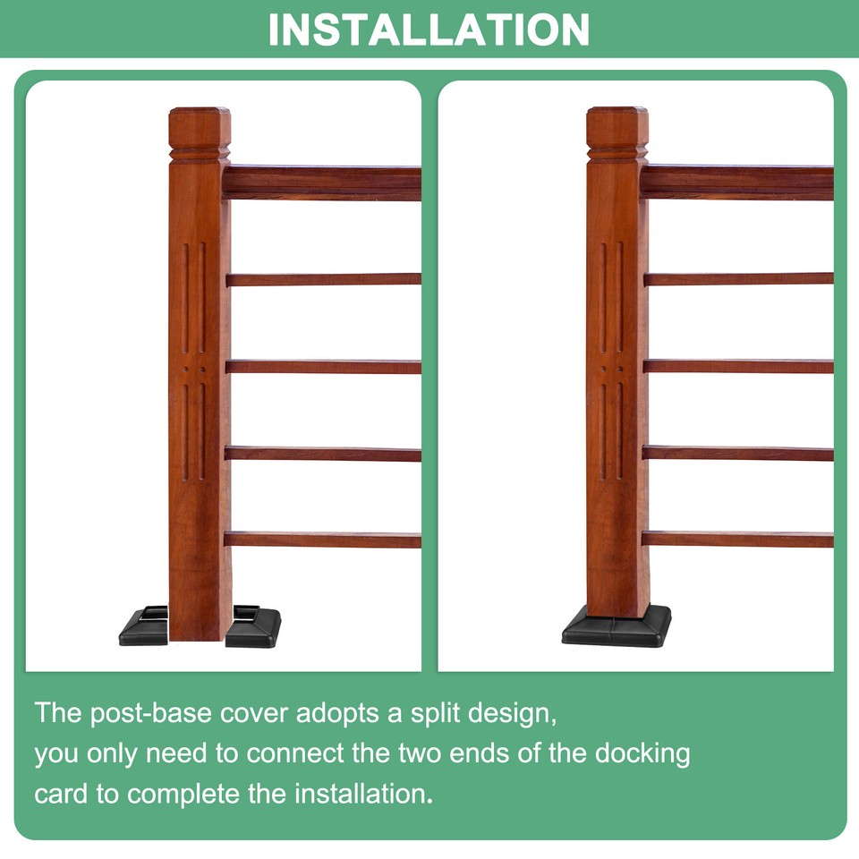 8-Pack Post Base Cover, Internal 4"x 4" PVC Post Skirt Split Type for ...