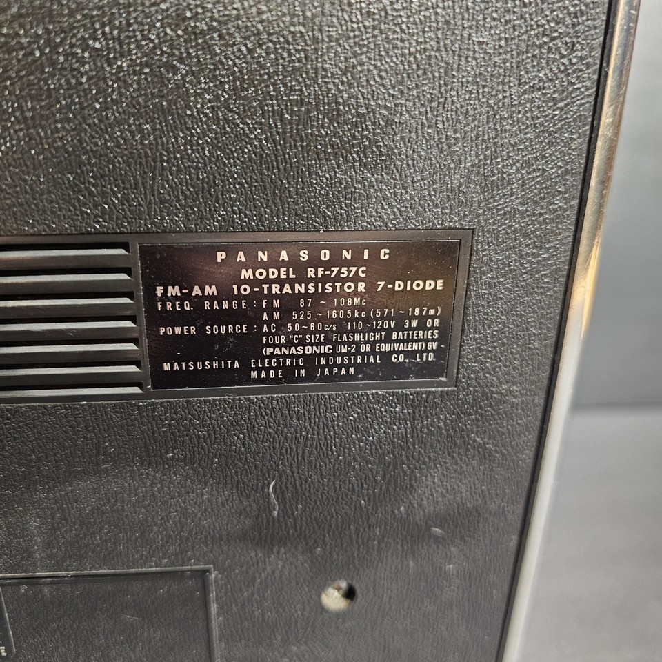 Panasonic AM/FM Radio 10-Transistor 7-Diode Model RF-757C - FOR PARTS ...