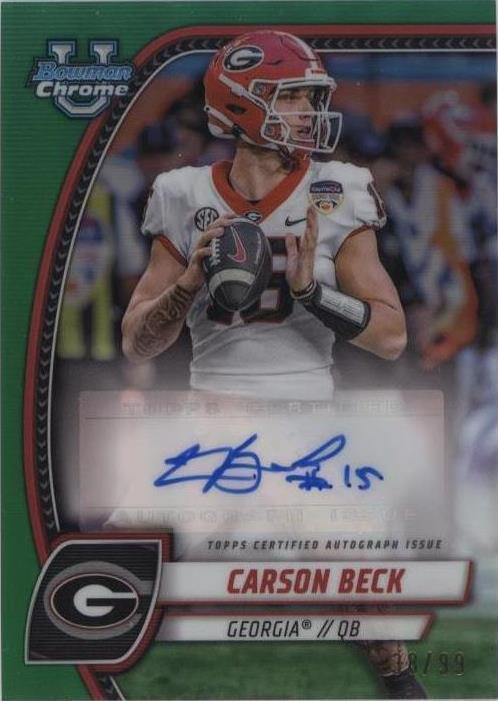2024 Bowman University Chrome - Chrome Prospect Autographs Carson Beck ...