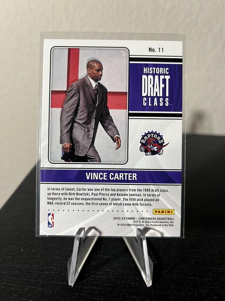 2022-23 Panini Contenders Vince Carter Historic Draft Class #11 Toronto ...
