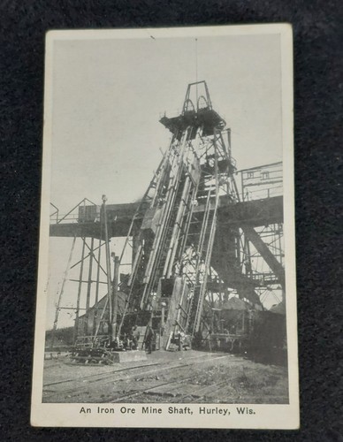 Vtg1929 RPPC Iron Ore Mine Shaft Hurley WI Gogebic Lake Postcard County ...