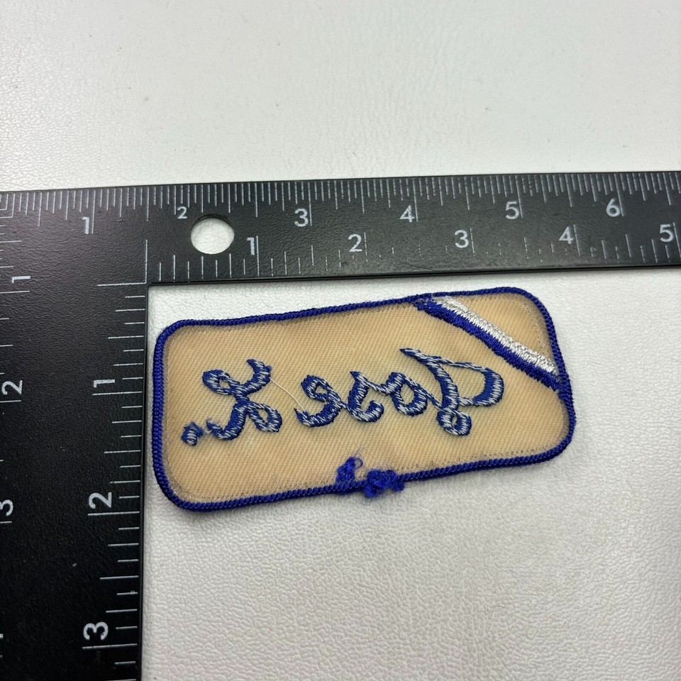 USED Retro BLUE LETTER CURSIVE JOSE L. Name Patch (Uniform Mechanic ...
