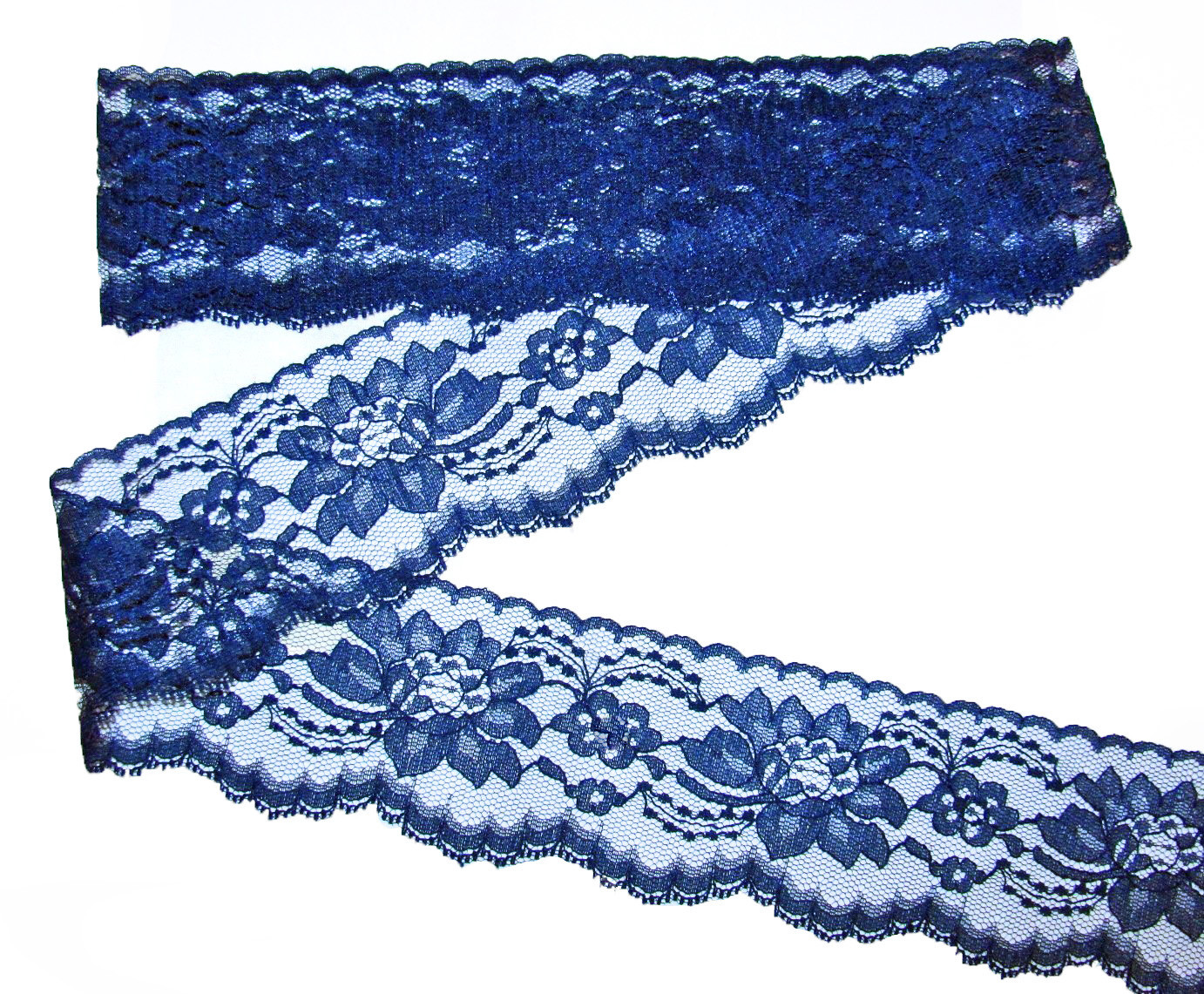 NAVY BLUE~3 Inch Wide Floral Flat Lace Trim~5 Yards | eBay
