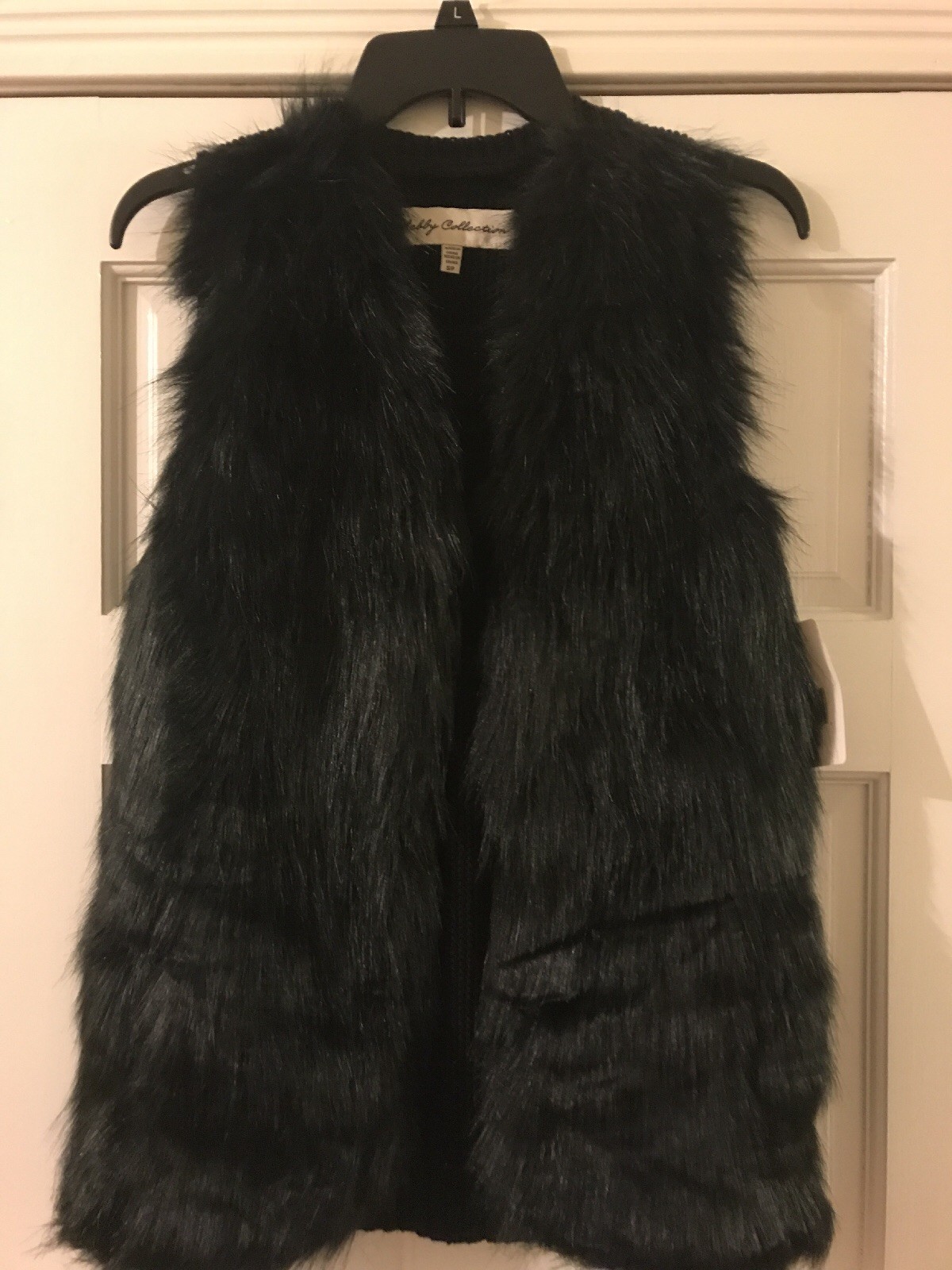 New Sebby Collection Fashion Black Vest Faux Fur Size S/P | eBay