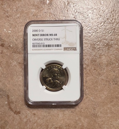 2000 d sacagawea dollar mint state-68 (mint error) extremely rare, must ...