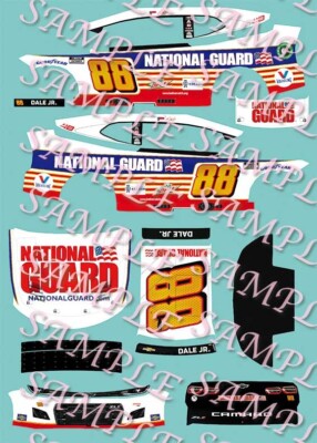 2024 Dale Jr Nationl Guard Retro #88 Peel & Stick Decals | eBay