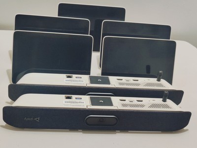 2 Polycom Poly Studio X30 All-In-One Video & Sound Bar + 5 Poly TC8P020 ...