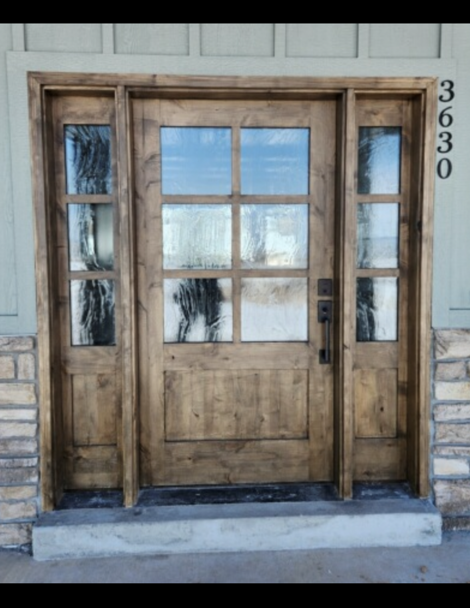 Knotty Alder Door With Glazing 6 Lite 2 Panel Craftsman Clear Bevel