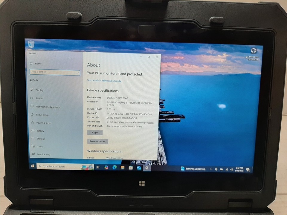 Dell Latitude Rugged Extreme 12 7204 i5-4310U 8GB RAM 256GB SSD WIN10 ...